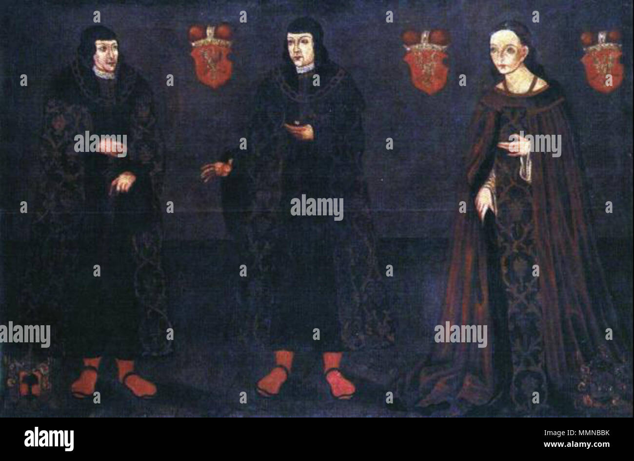 Portrait of Stanis?aw, Janusz III and Anna, Dukes of Masovia.. circa ...