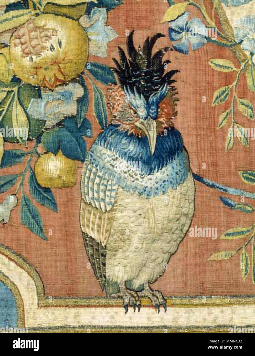 Bird (detail of a tapestry).. 1550s. Arras 016 Stock Photo - Alamy