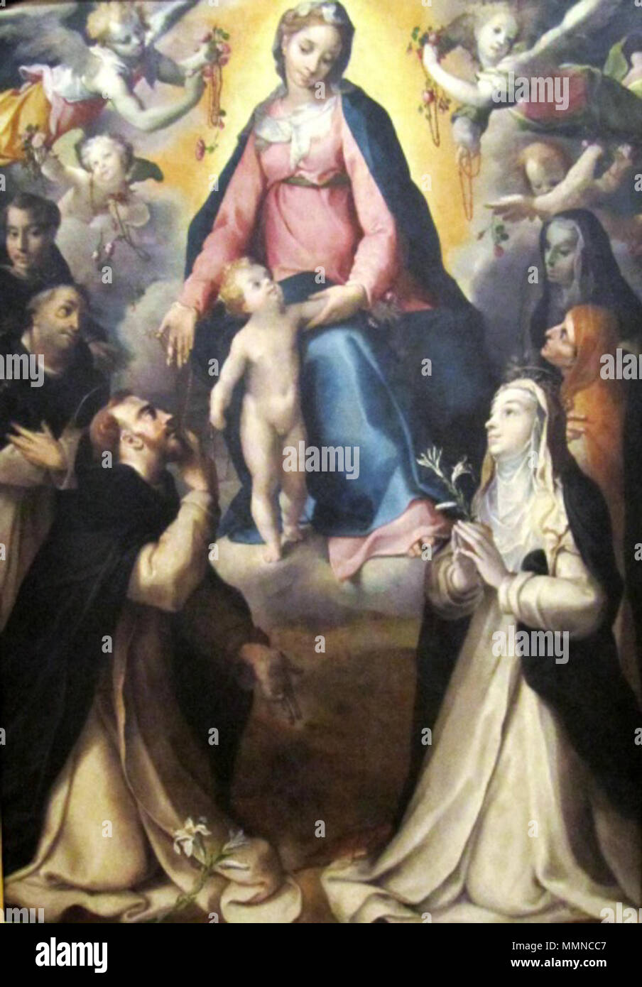 Our Lady of the Rosary with St. Dominic, St. Catherine of Siena and the ...