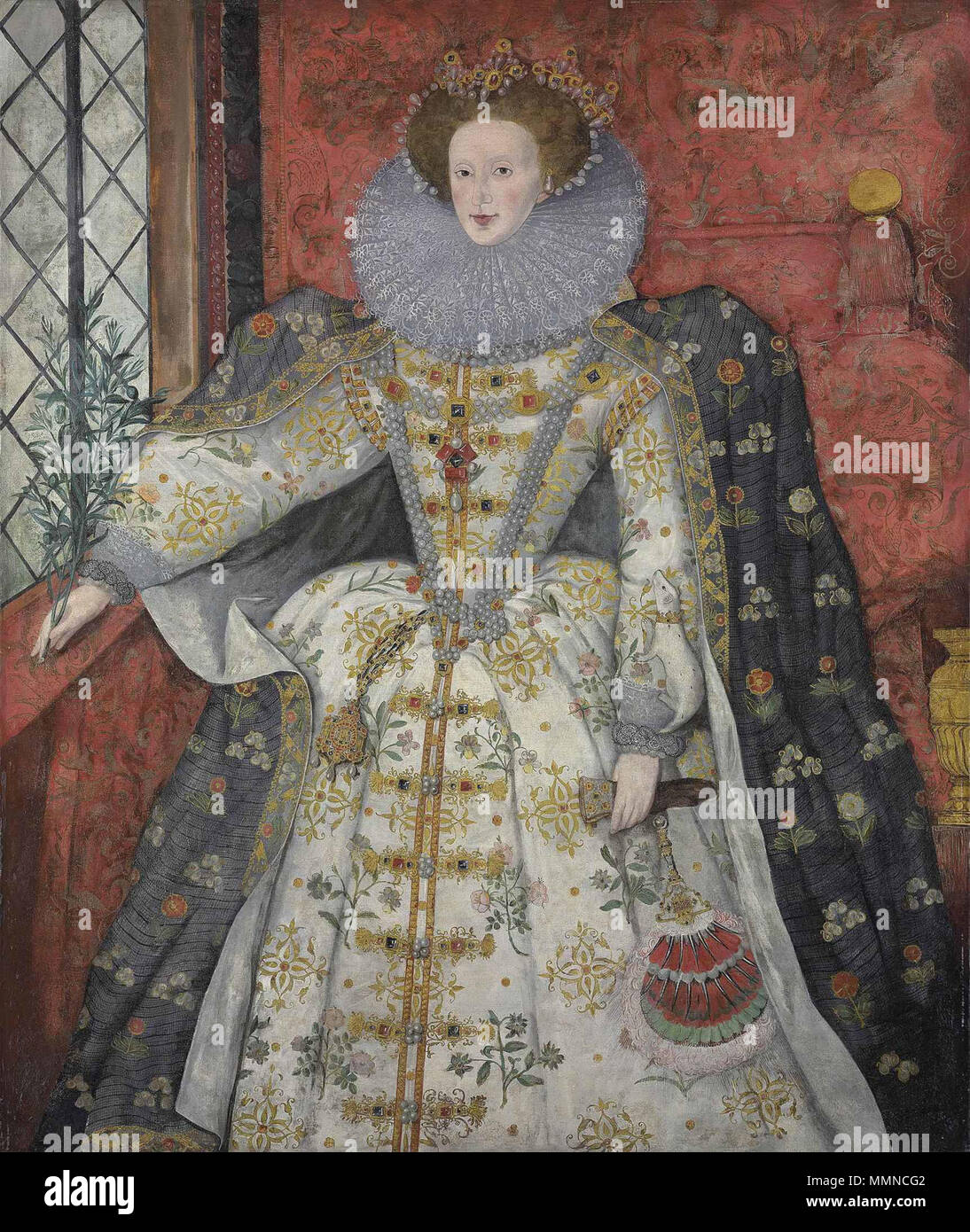 . English: Portrait of Elizabeth I of England c. 1585-90, with an ...