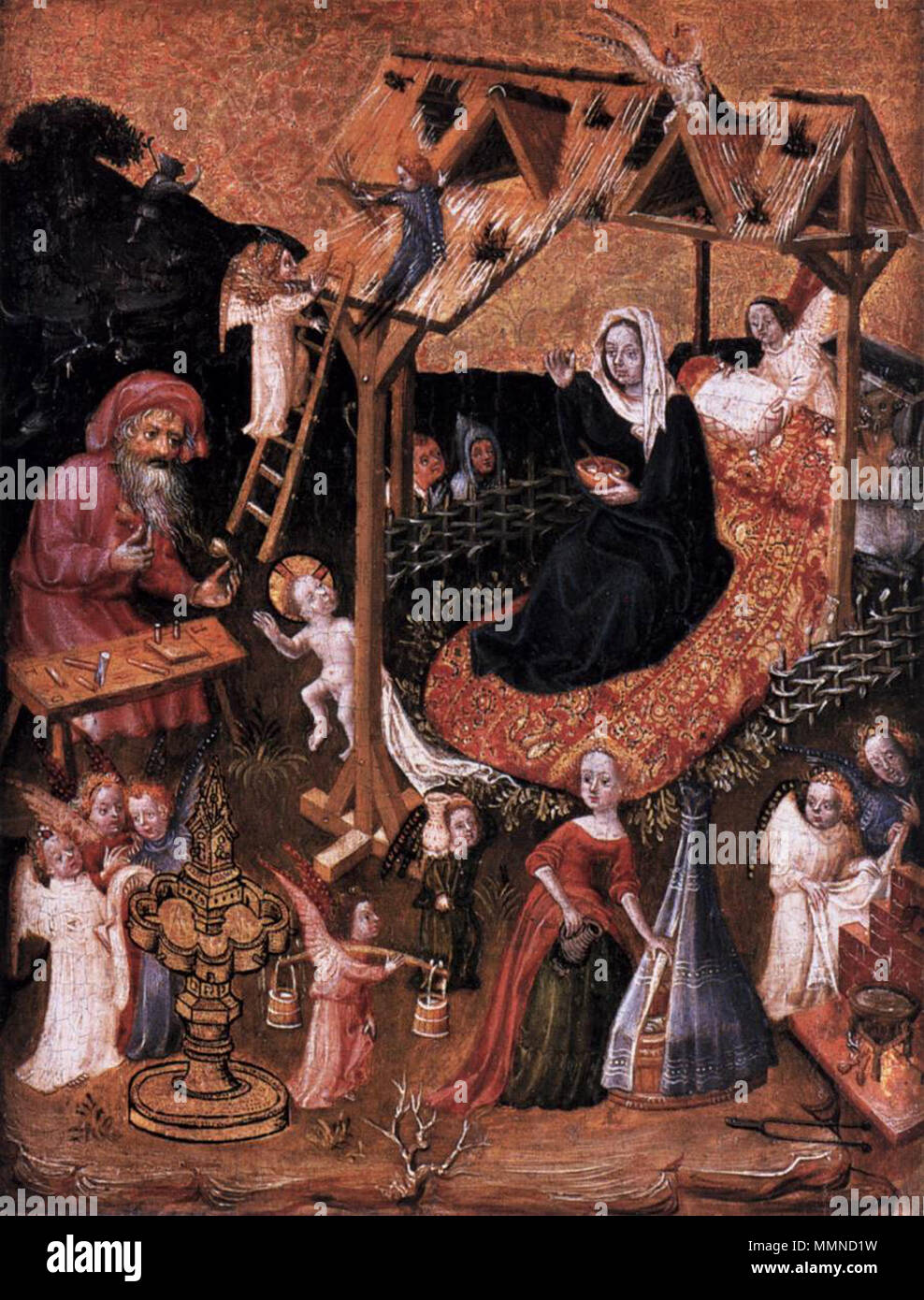 The Holy Family with Angels. circa 1425. 15th-century unknown painters ...