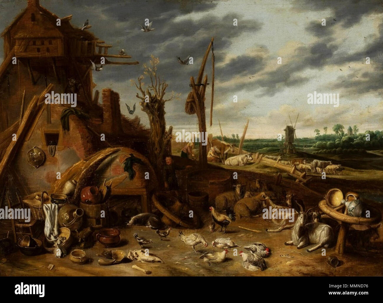 Country farm with pots.. first half of 17th century. Rijckhals Country ...