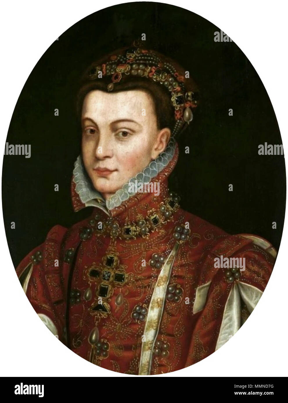 Portrait of Elizabeth of Valois, Queen of Spain.. 17th century (circa ...
