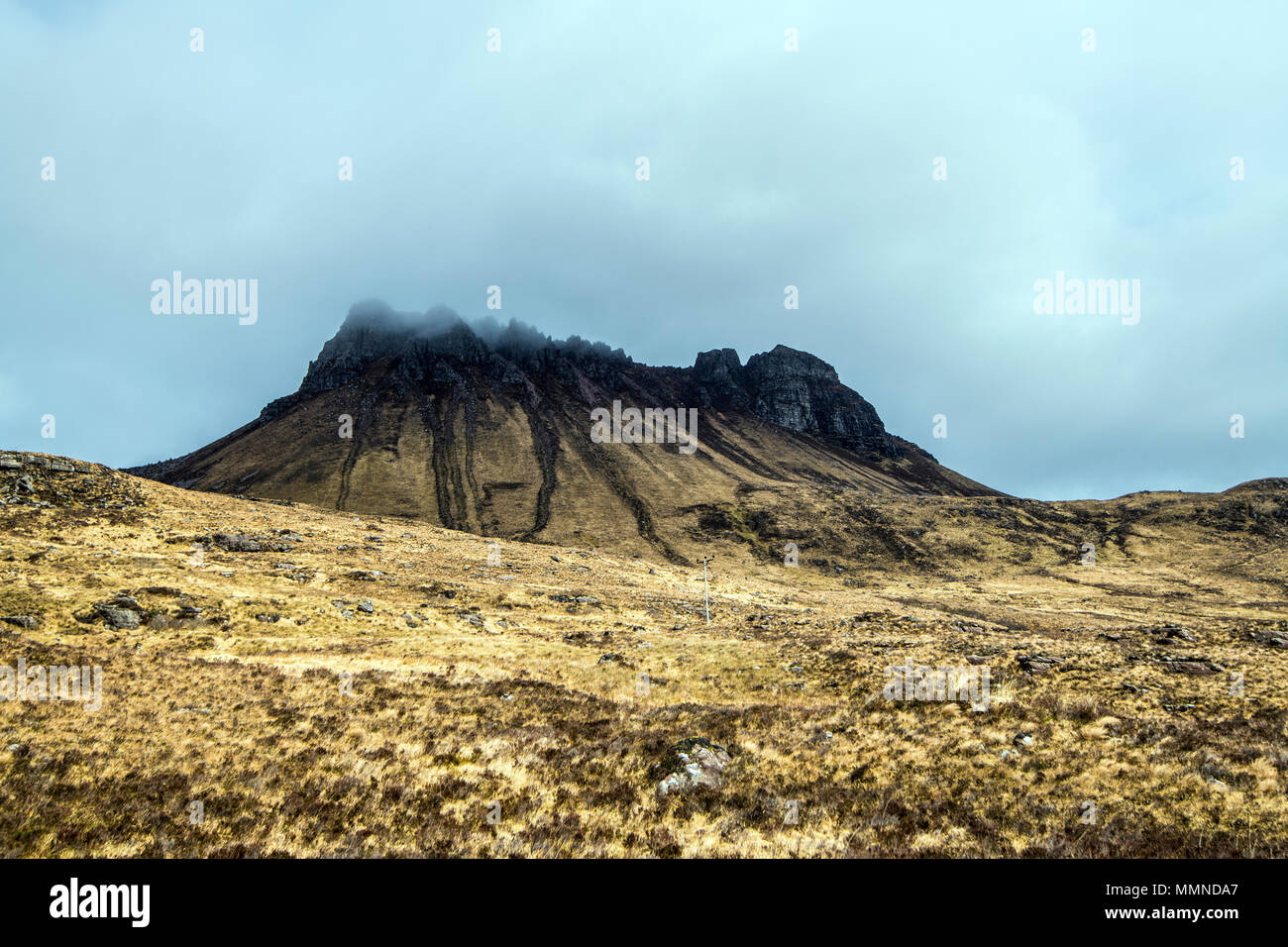 The famous Scottish Mountain - Stac Pollaidh, in the northern Highlands ...