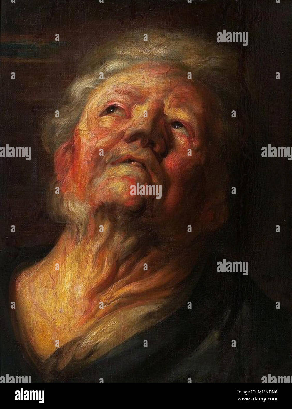 Study of head of Abraham Grapheus.. 1620s. Jordaens Abraham Grapheus Stock Photo - Alamy