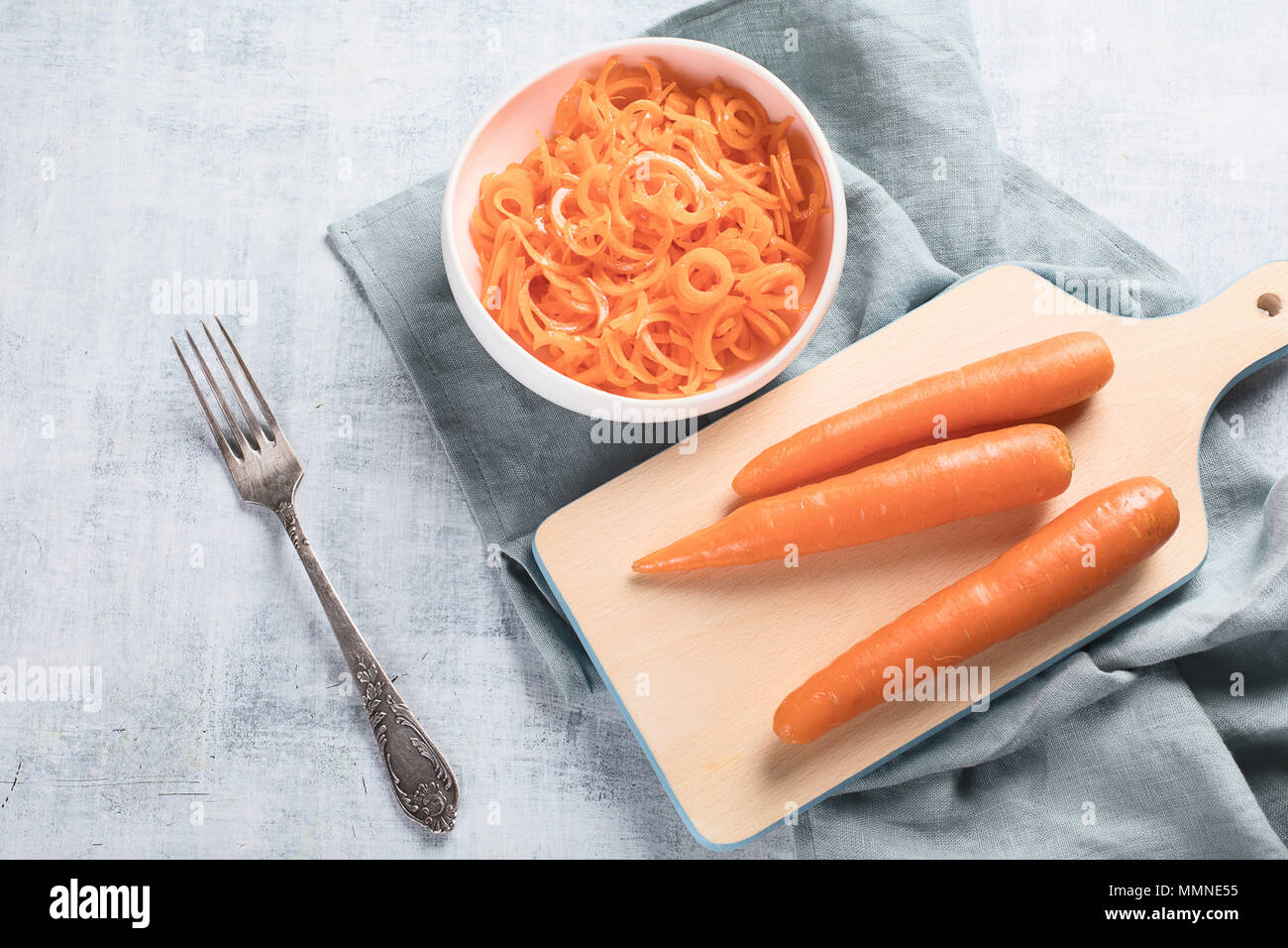Fresh carrots on table. Healthy food Stock Photo - Alamy