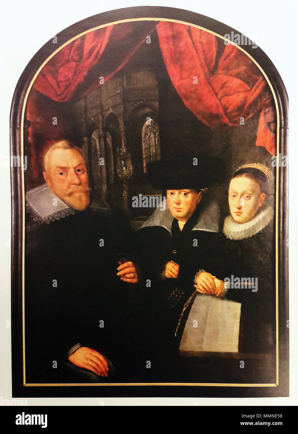 Portrait of Christian Henning with his wife and daughter.. between 1629 ...