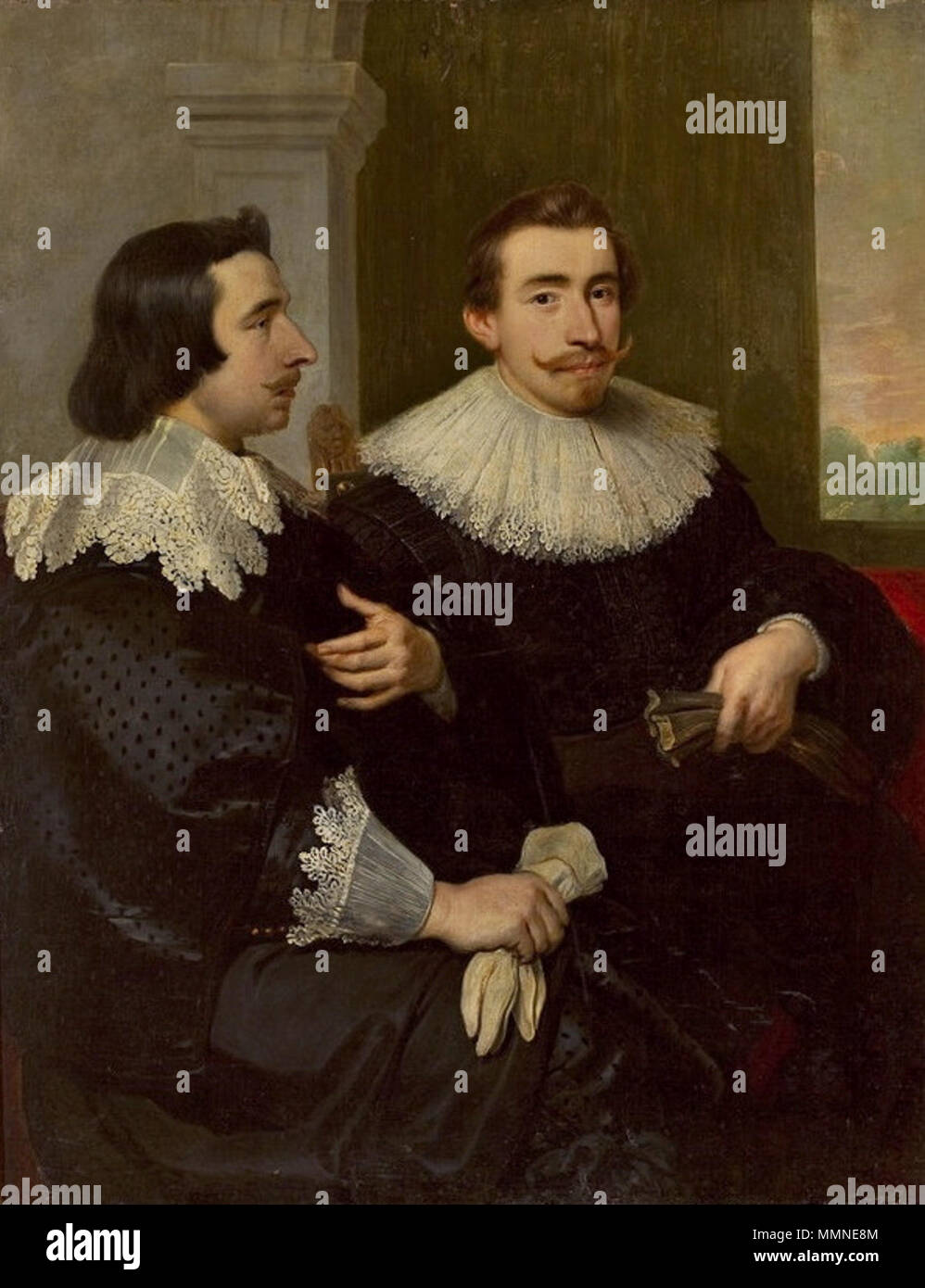 Portrait of two men with gloves.. 1630s. Vos Portrait of two men with ...