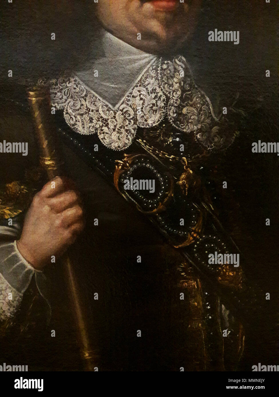 Portrait of Ladislaus IV Vasa (detail).. circa 1636. Strobel Ladislaus ...