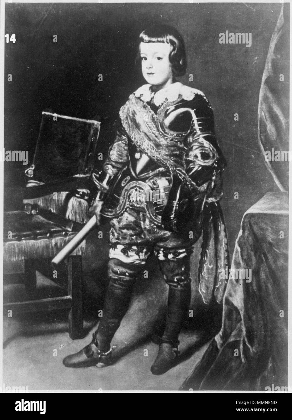 Retrato del príncipe Baltasar Carlos en armadura Stock Photo - Alamy