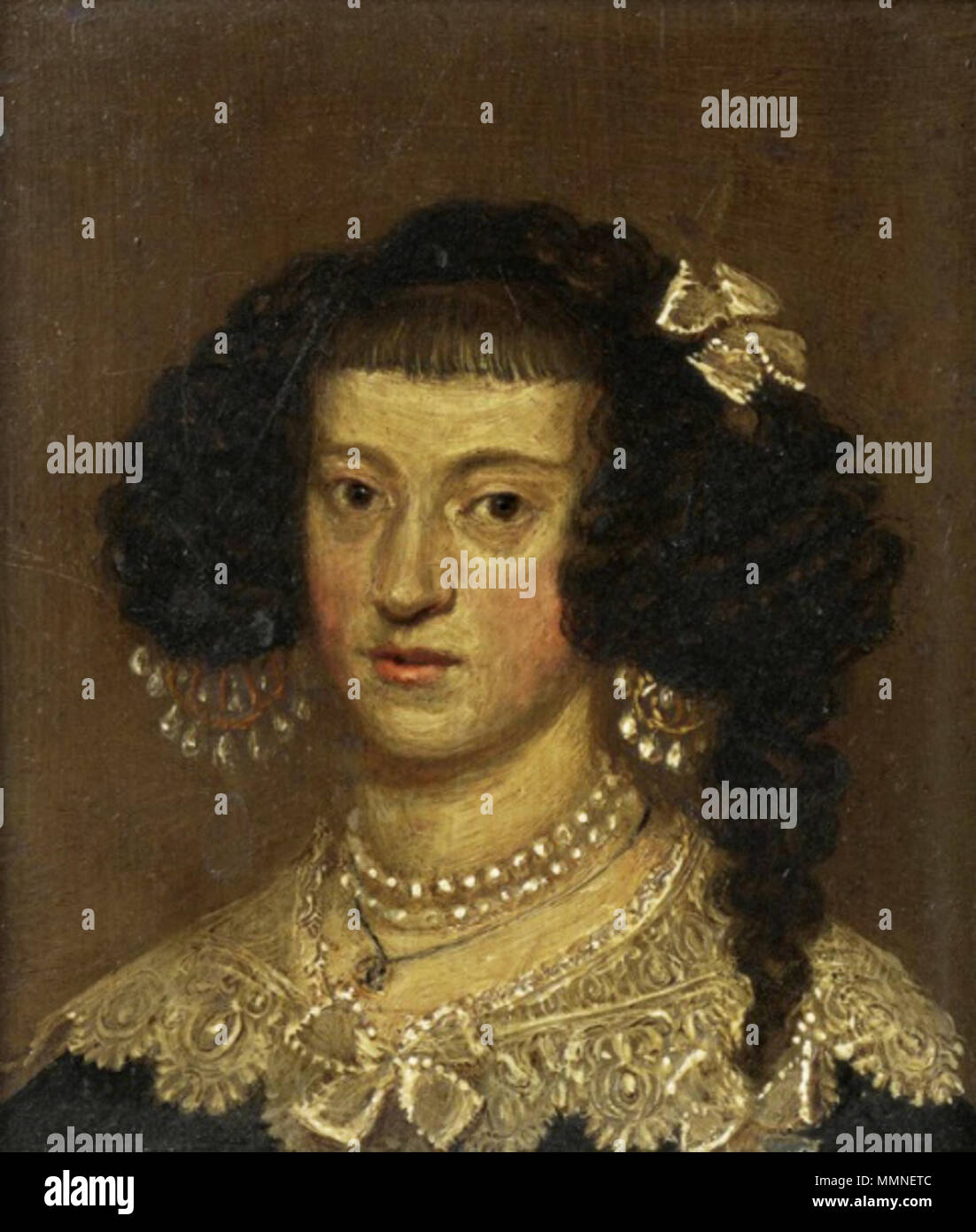 Miniature of Cecilia Renata of Austria, Queen of Poland.. circa 1640 ...