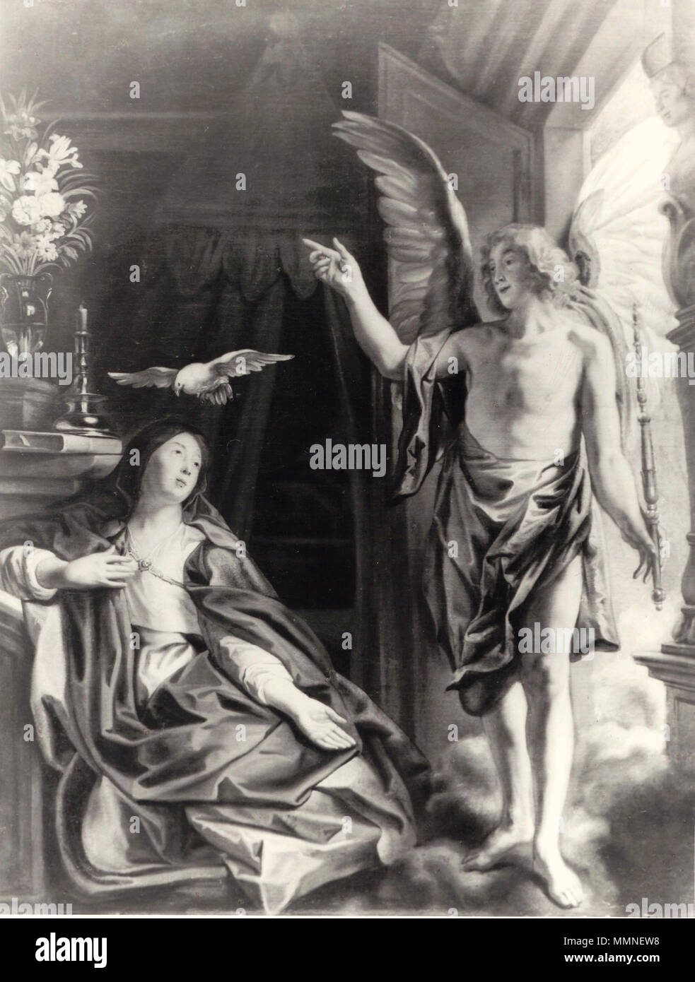 The Annunciation. 1640s. Jordaens Annunciation Stock Photo - Alamy