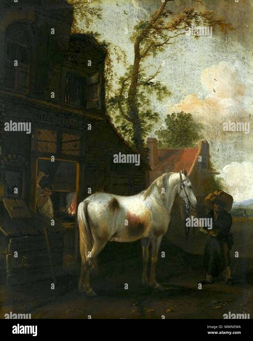 A Farrier's shop.. 1640s. Wouwerman Farrier's shop Stock Photo - Alamy