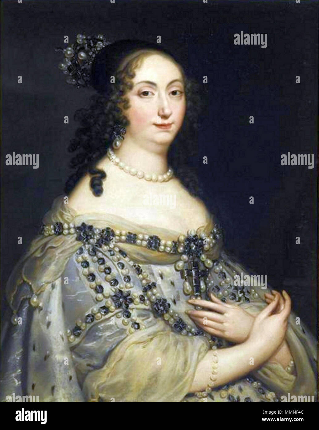 . Portrait of Louise Marie Gonzaga de Nevers, Queen of Poland. . 1646 ...