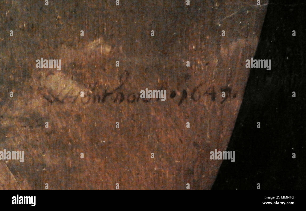 Signature.. 1649. Signature of Willem van Honthorst Stock Photo - Alamy