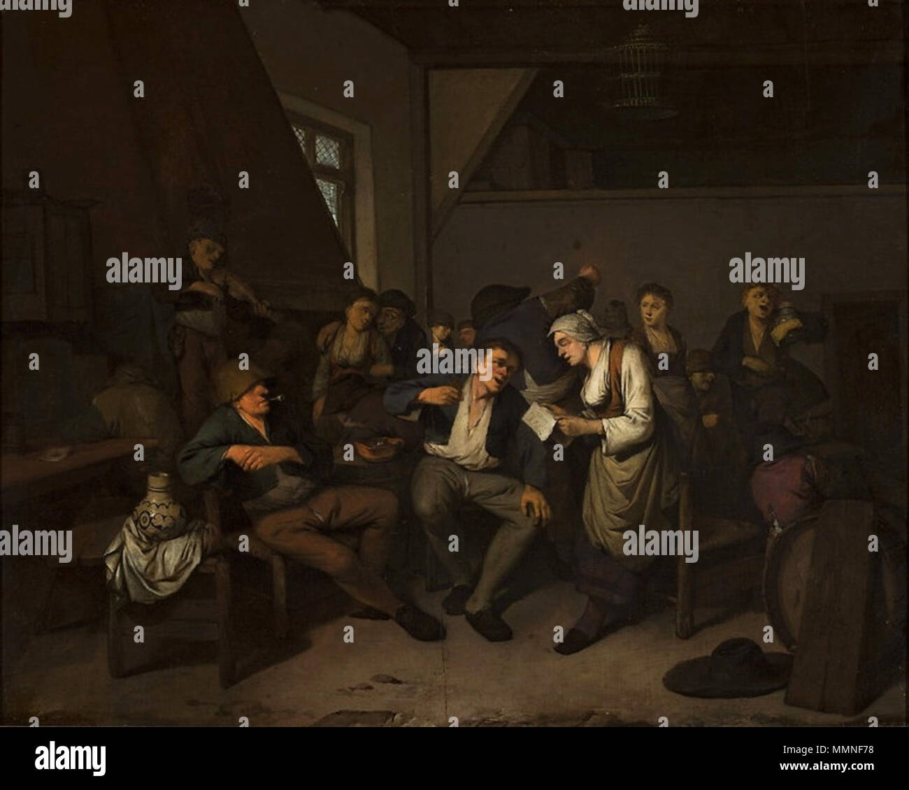 Scene at the inn.. mid 17th century. Bega Scene at the inn Stock Photo ...