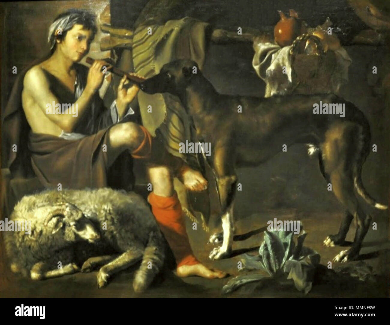 The shepherd playing his flute.. second half of 17th century. Vassallo ...