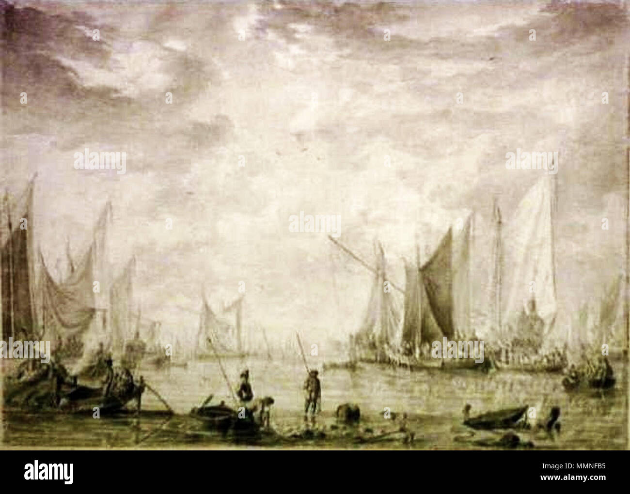 Ships in the harbor (Marine).. first half of 17th century. Vlieger ...