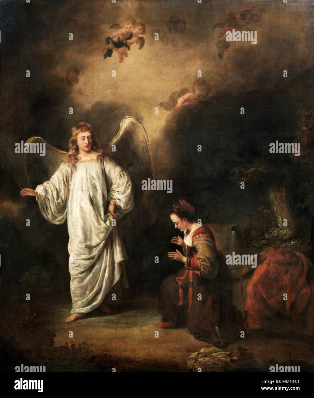 Hagar meeting the angel in the desert.. circa 1650. Bol Hagar meeting ...