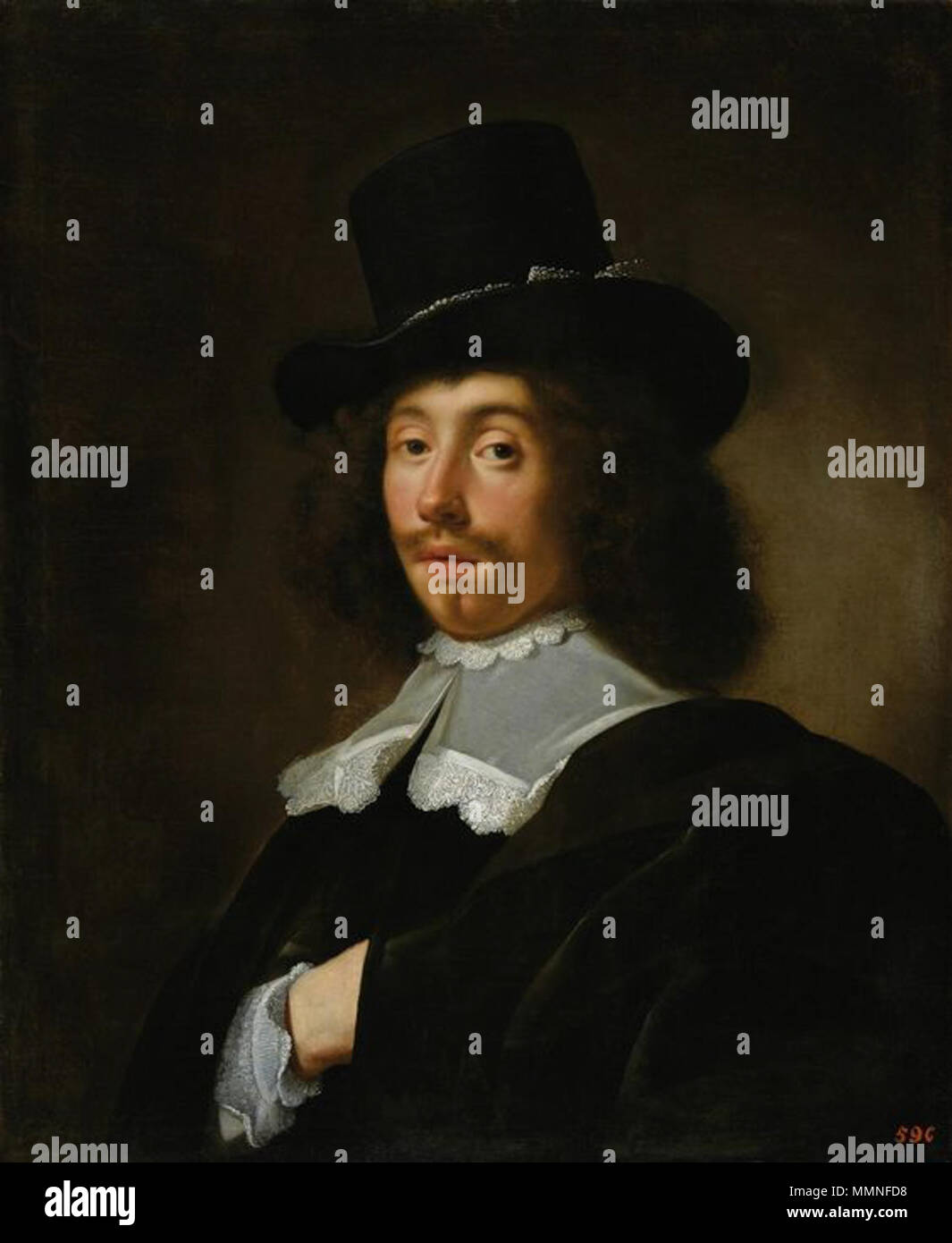 Portrait of a man with a high hat.. circa 1650. Maes Portrait of a man ...