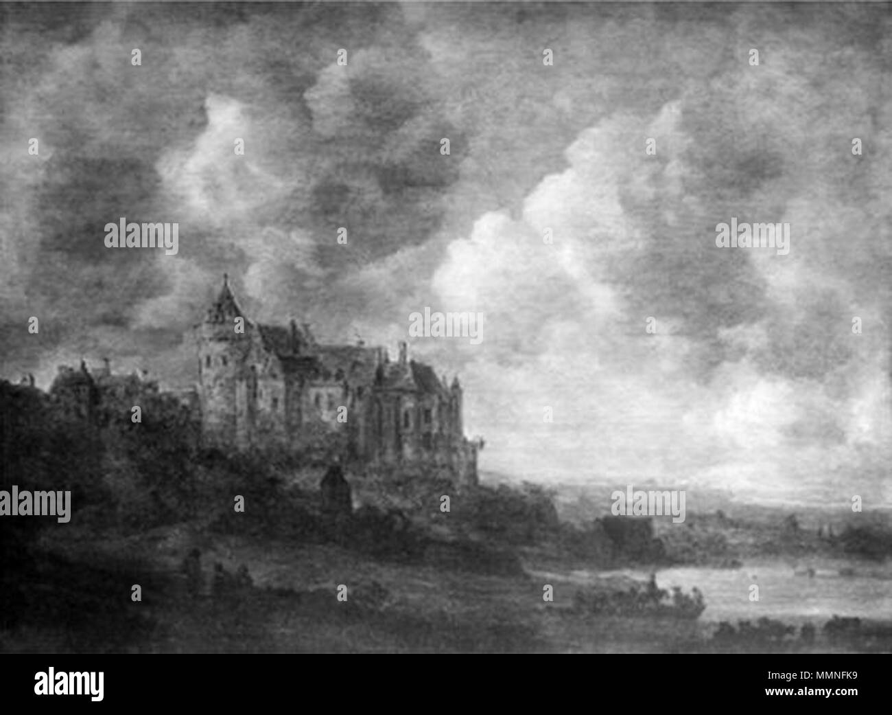 English: Landscape with a castle. Polski: Pejza? z zamkiem. 1651. Goyen ...