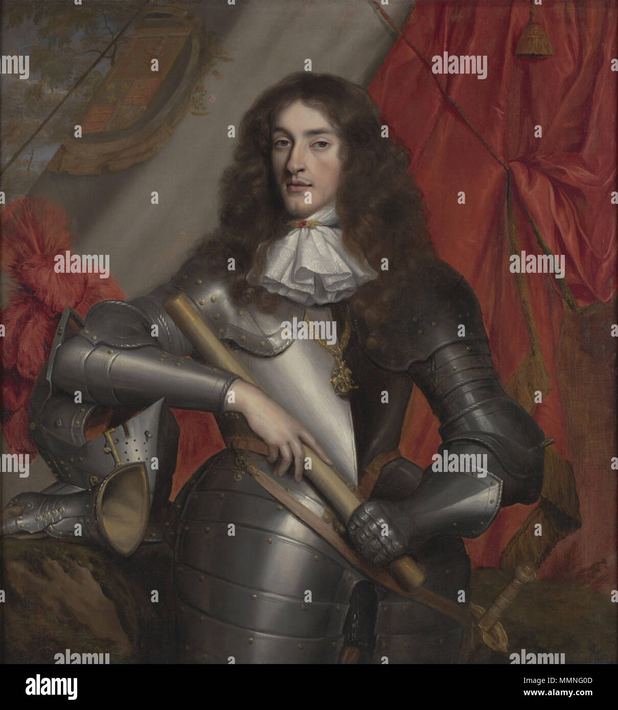 Portrait of King James II and VII in armour as Duke of York (1633-1701 ...