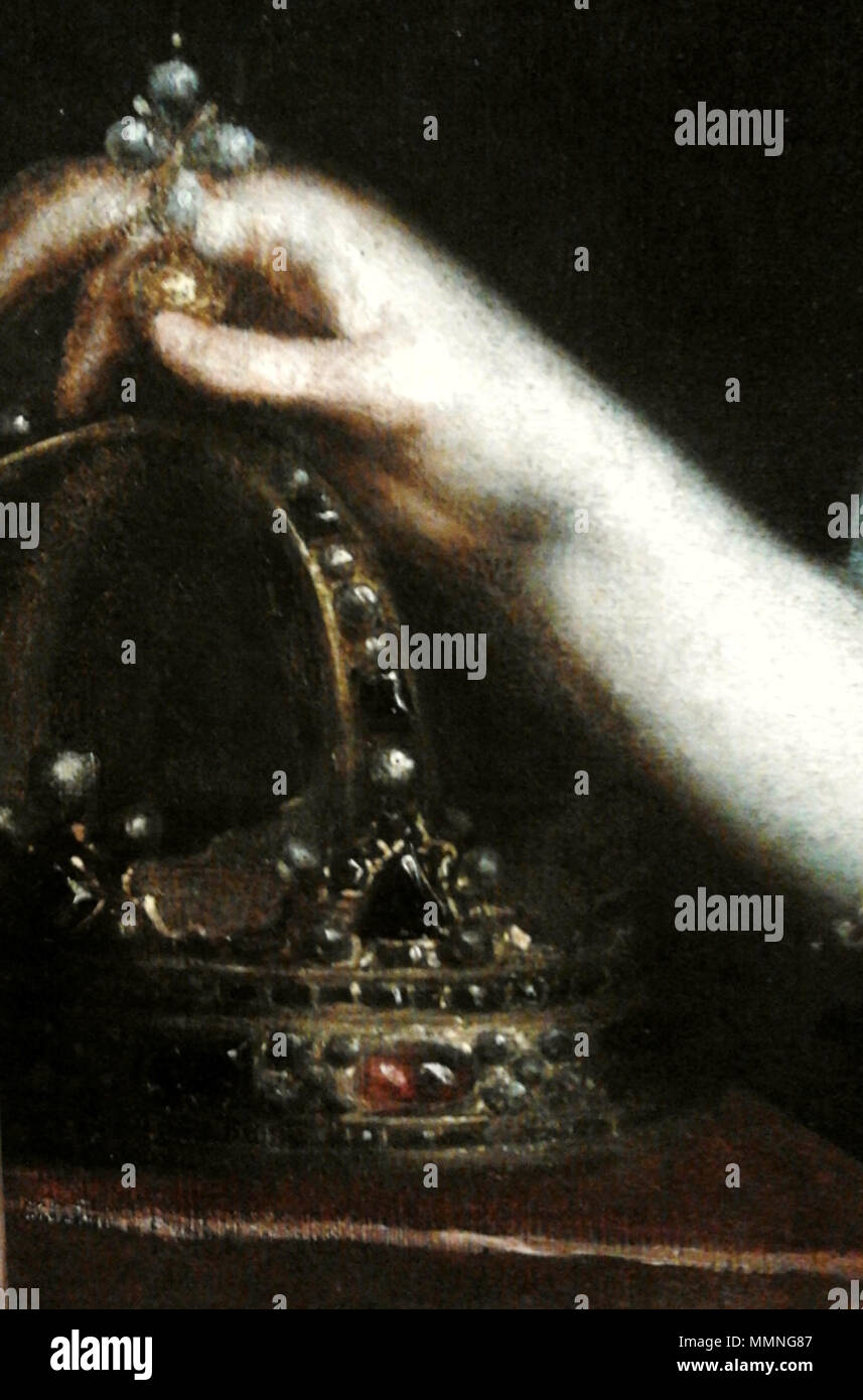 Portrait of Queen Marie Louise Gonzaga (detail).. before 1667. Schultz ...
