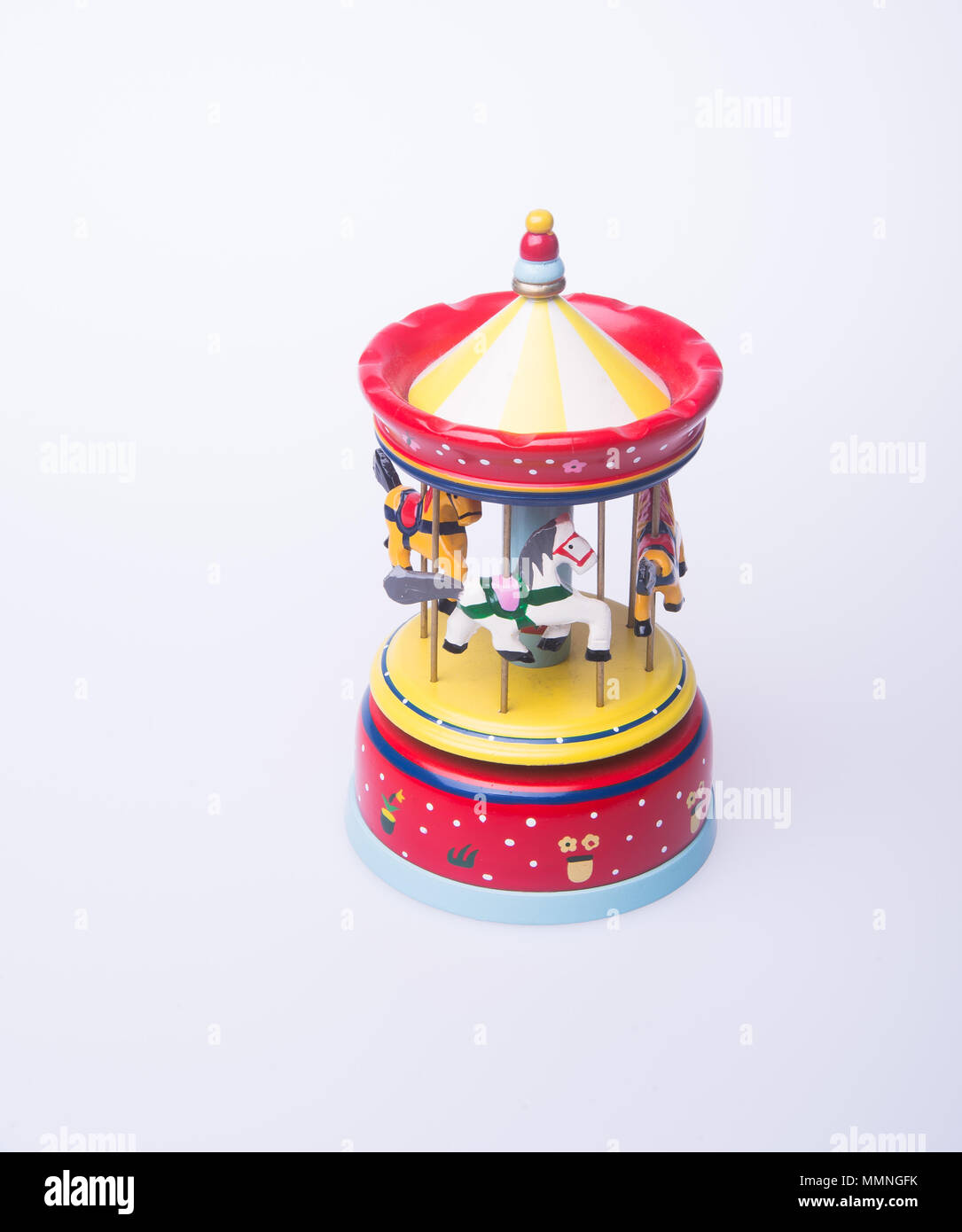 musical box or colorful wooden carousel musical box Stock Photo - Alamy