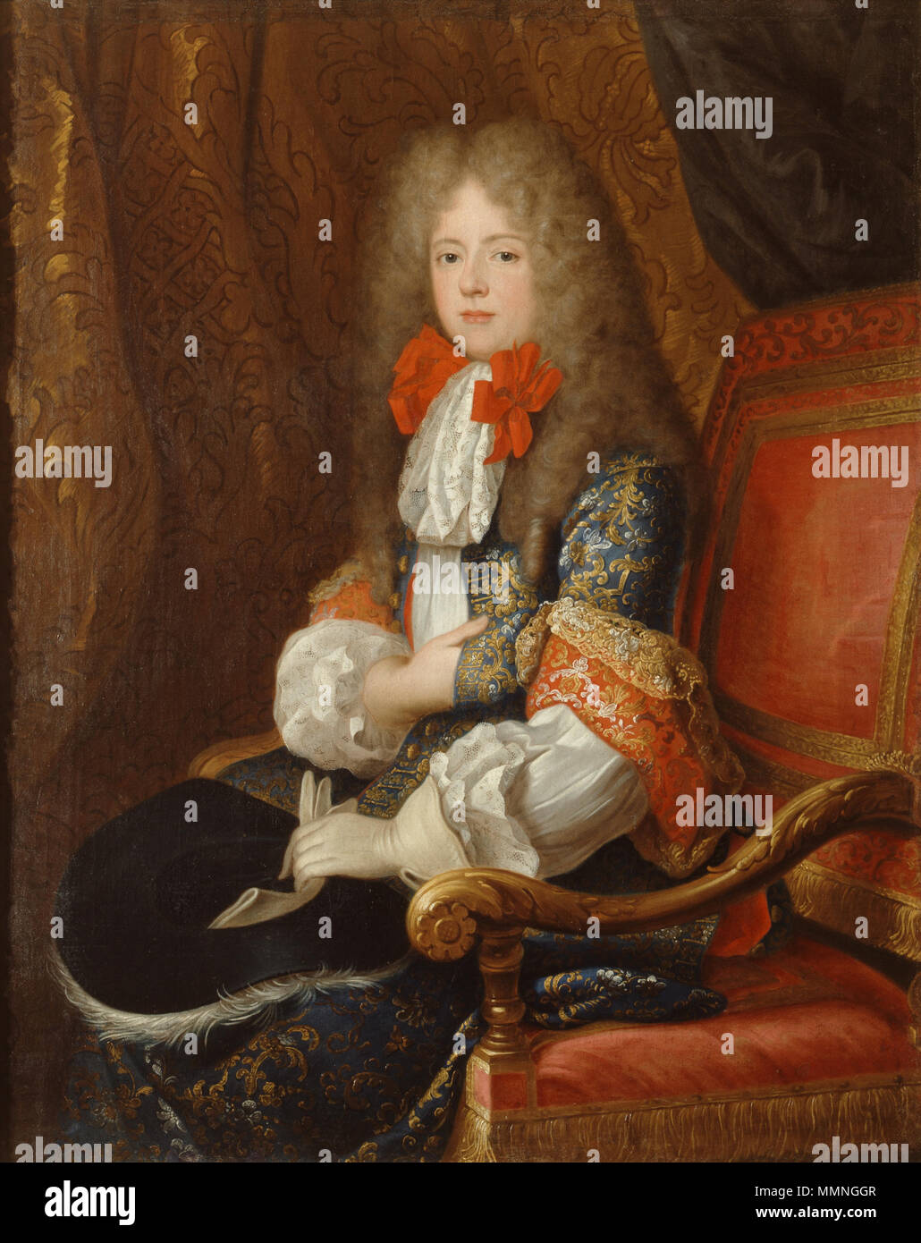 Portrait of Liselotte von der Pfalz, Herzogin von Orléans im Jagdkostüm ...