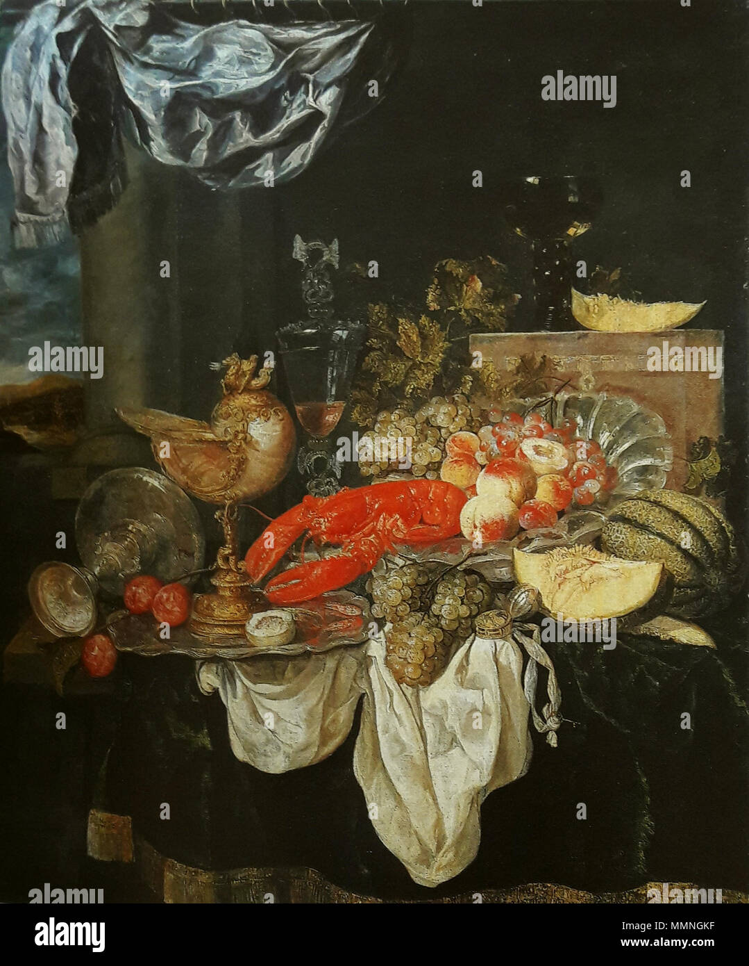 Large still life with lobster.. 1653. Beyeren Large still life with ...