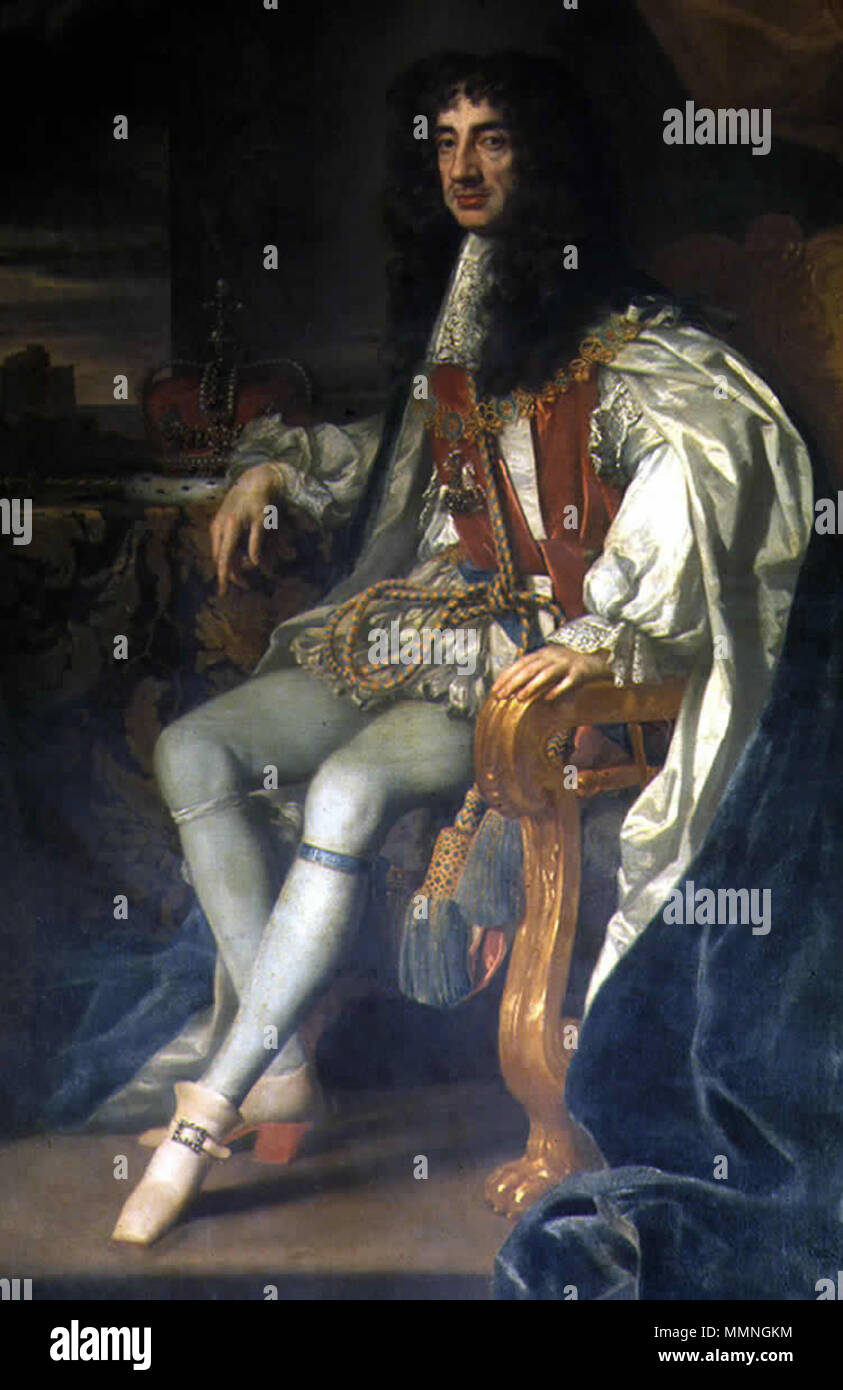 Portrait of Charles II of England in the robes of the Order of the ...
