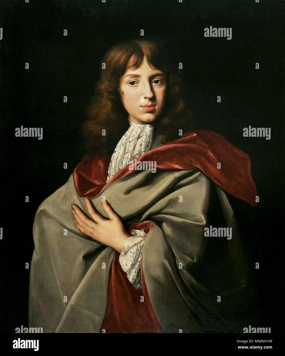 Portrait of Gabriel Friedrich Schumann.. 1685. Stech Gabriel Friedrich Schumann Stock Photo - Alamy