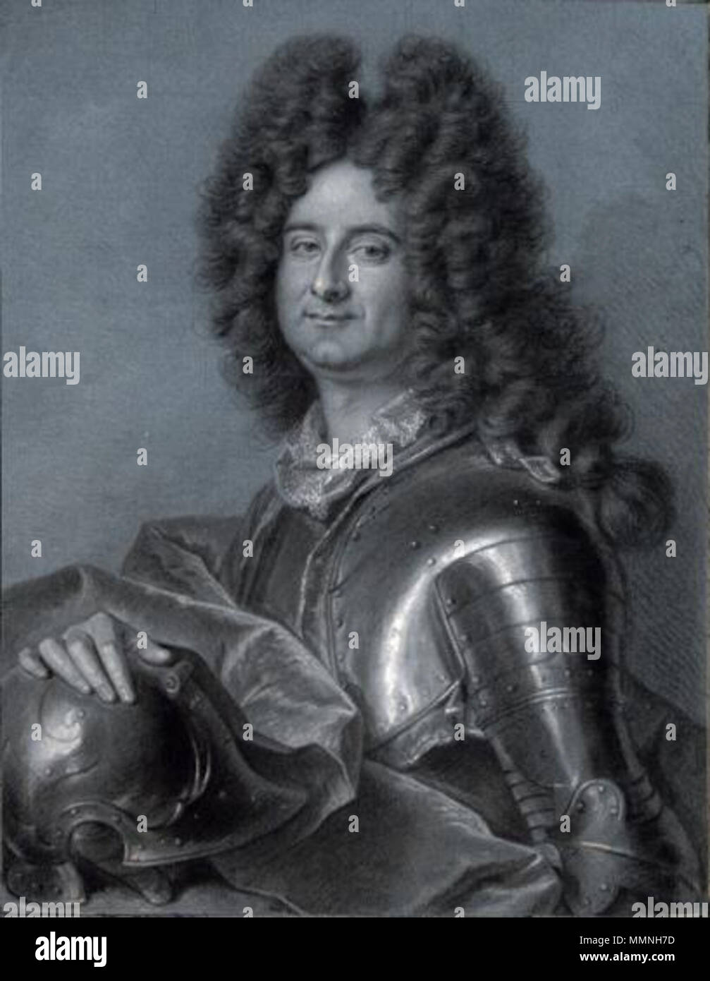 . Portrait d'un militaire . circa 1690. Homme Albertina Rigaud Stock ...