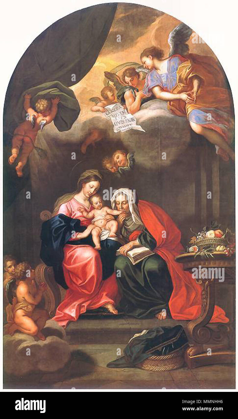 Virgin and Child with Saint Anne.. circa 1700. Siemiginowski Virgin with Saint Anne Stock Photo ...