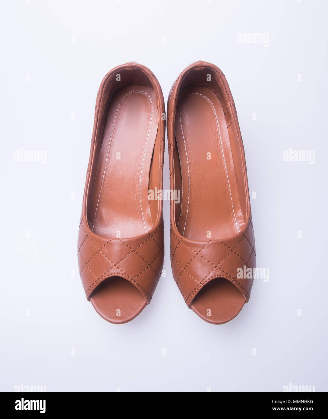 shoe. Brown colour fashion woman shoes on a background Stock Photo - Alamy