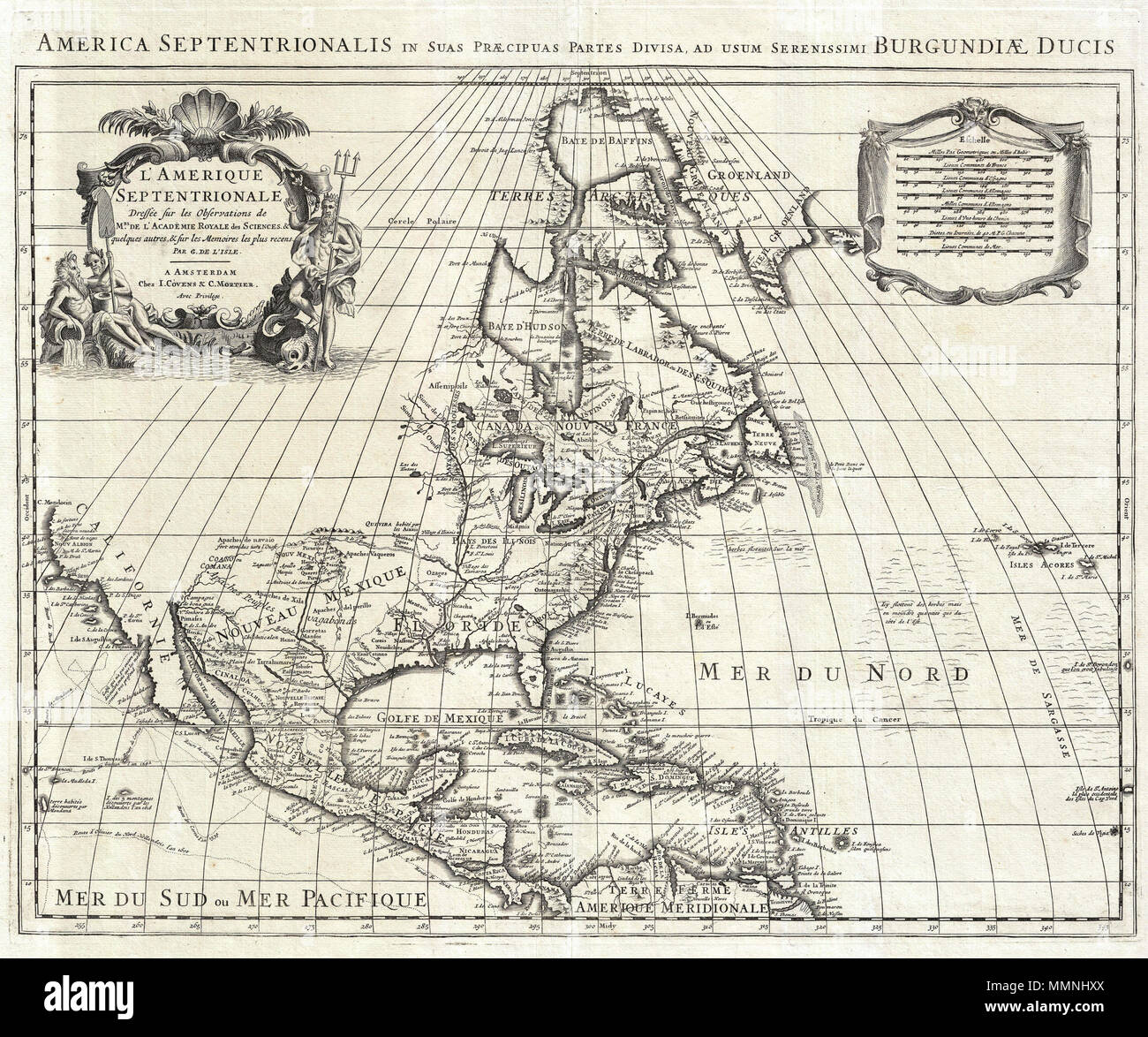 . English: An extraordinary map, this is Covens and Mortier’s 1708 ...