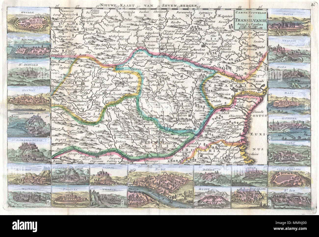 . English: A very scarce, c. 1710, map of Transylvania and Moldova by ...