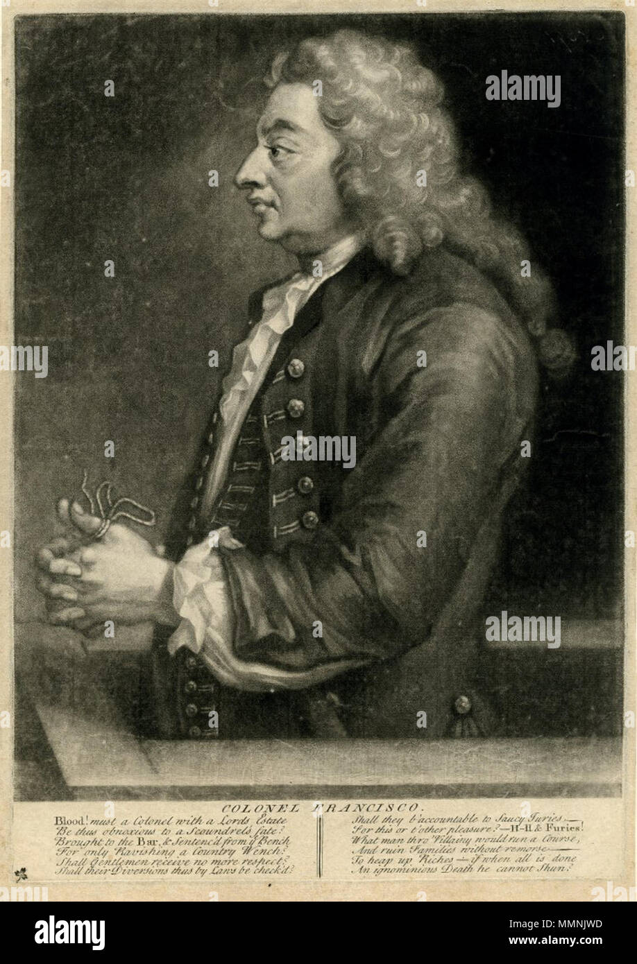 . English: Portrait of 'Colonel' Francis Charteris, notorious rake ...
