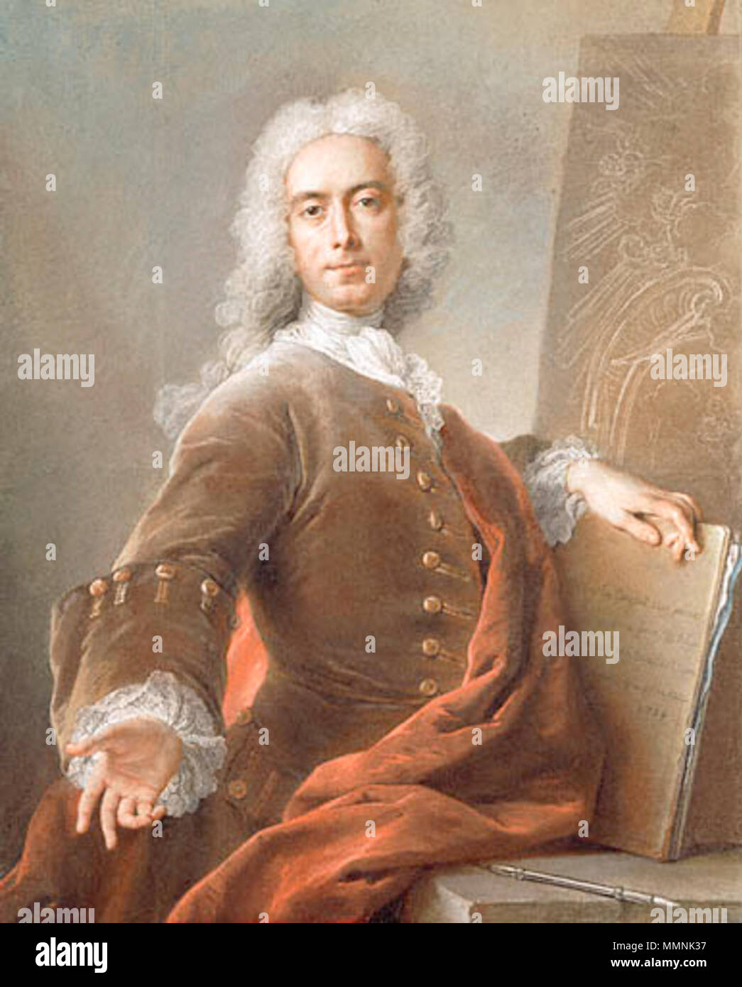 Self-portrait. 1734. Charles-Antoine Coypel Stock Photo - Alamy