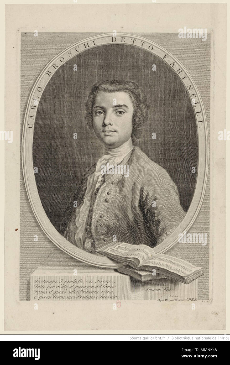 . English: Portrait of Carlo Broschi 'Farinelli' (1705-1782) Italiano ...