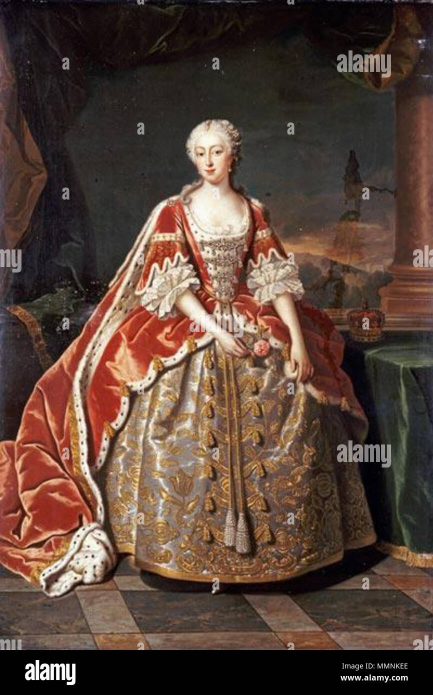 Portrait of Augusta of Saxe-Gotha, Princess of Wales (1719-1772). circa ...