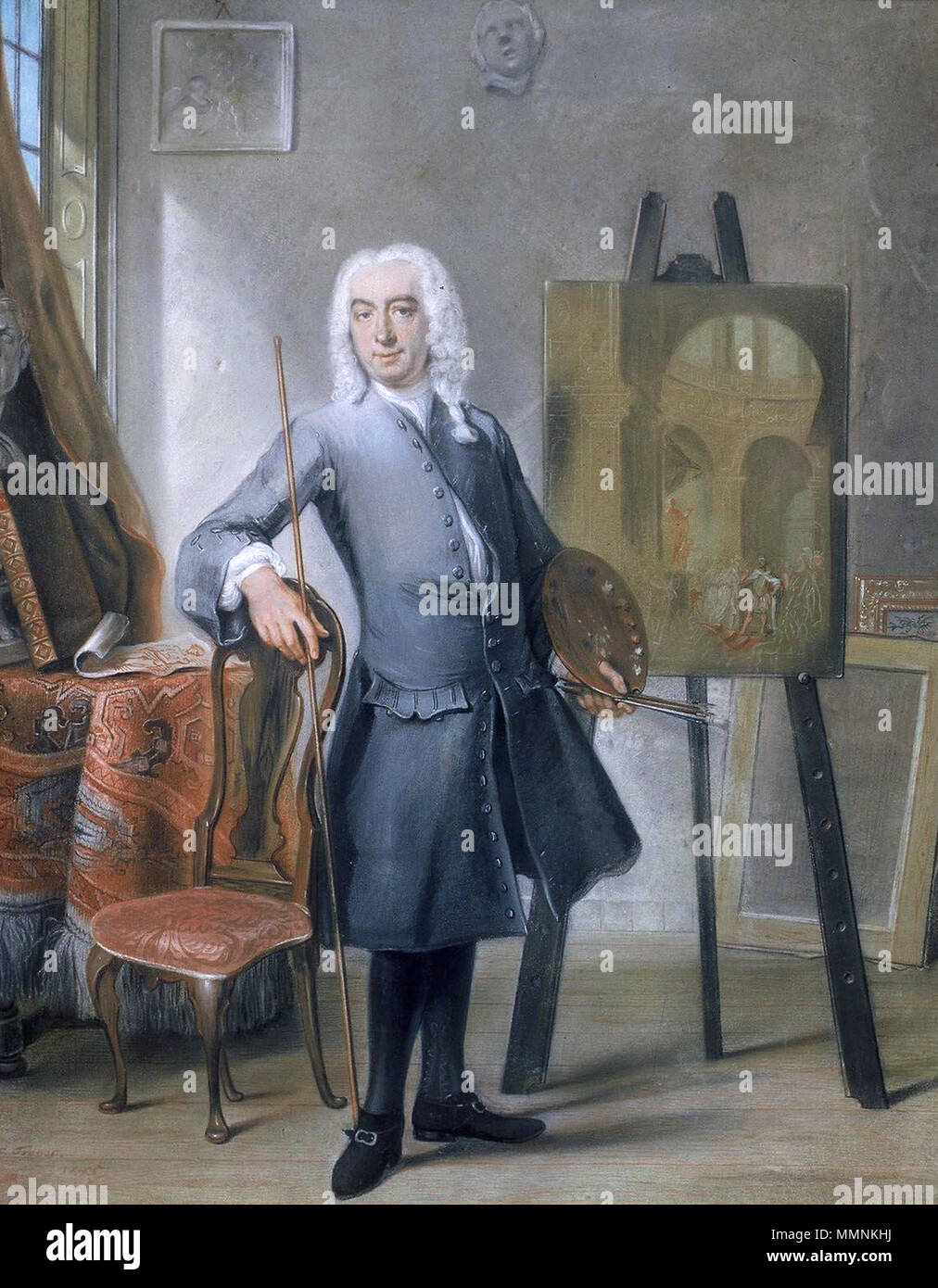 Self-portrait. 1745. Cornelis Troost - Zelfportret Stock Photo - Alamy