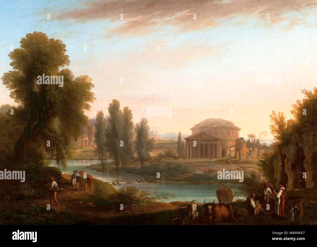 Landscape with rotunda.. 1746. Duflos Landscape with rotunda Stock ...