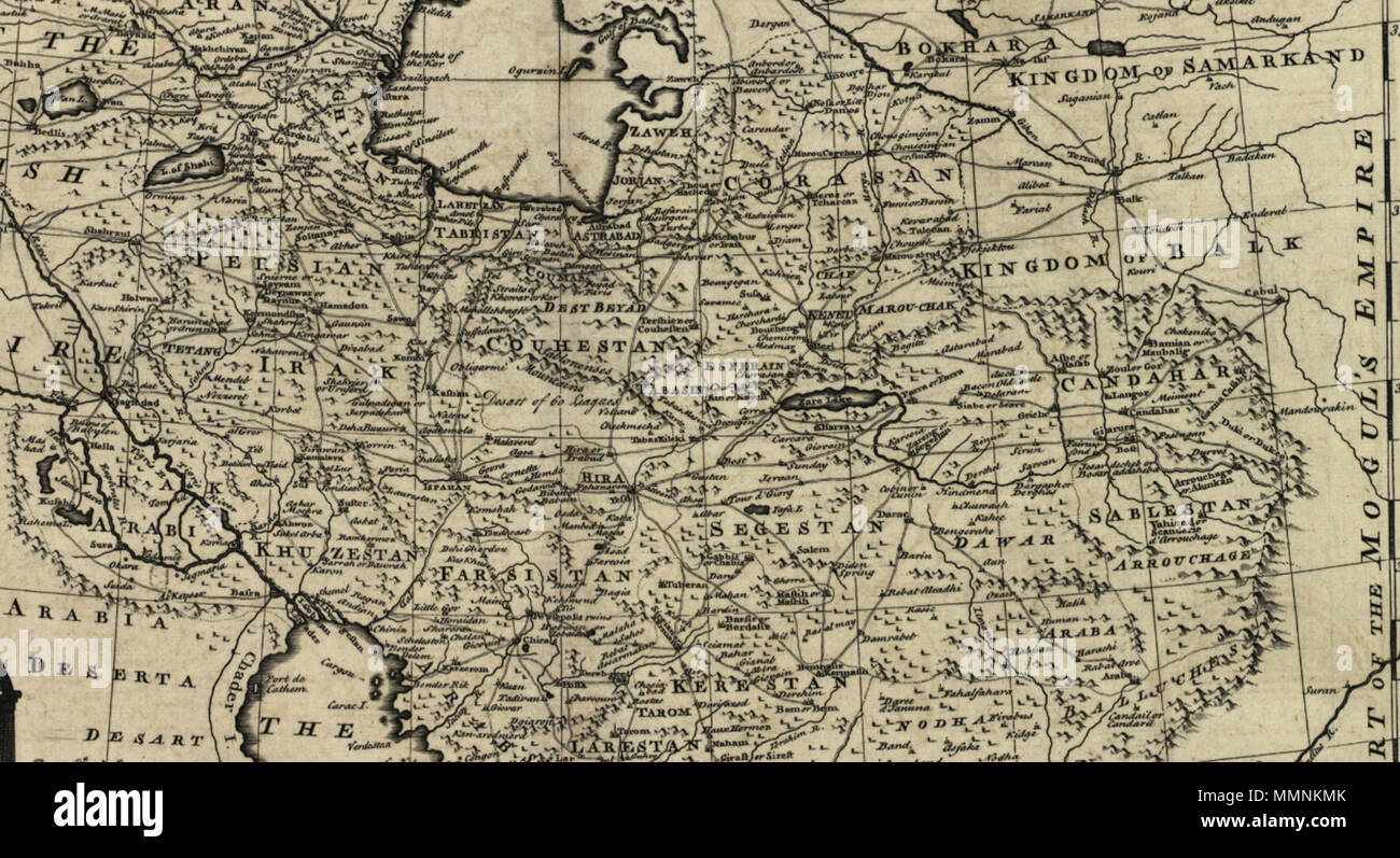 . English: Detail of: A new & accurate map of Persia, with the adjacent ...