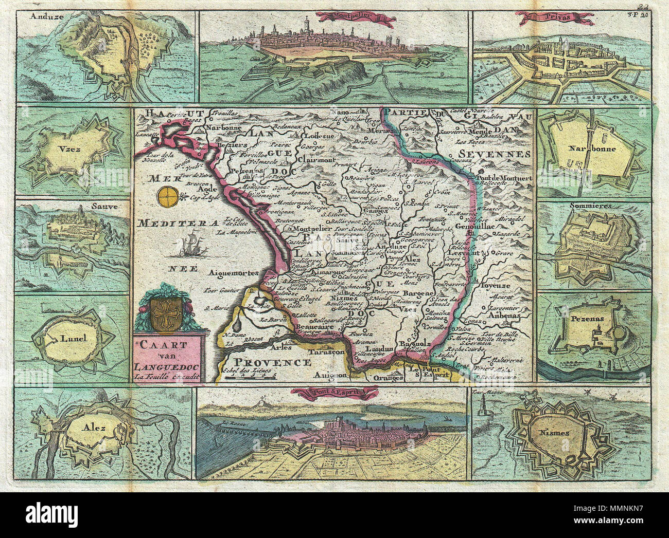 La feuille map of languedoc hi-res stock photography and images - Alamy