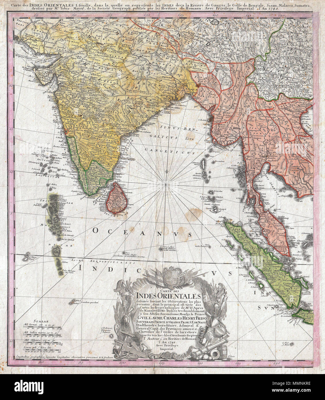 Homann heirs map of india and southeast asia hi-res stock photography ...