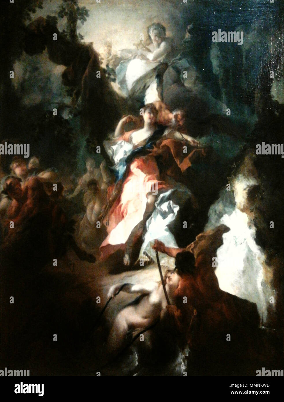 Diana, Apollo and Saturn.. circa 1750. Maulbertsch Diana Stock Photo ...