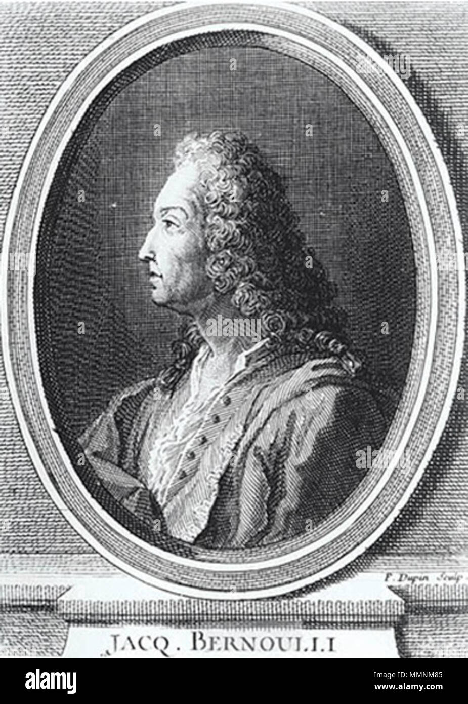 . Portrait of Jacques Bernoulli (1654-1705) . 18th century. Jacques Bernoulli by Dupin Stock ...