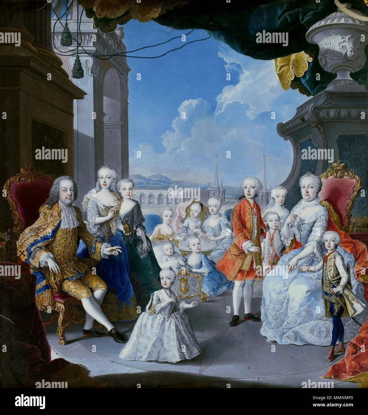 Empress Maria Theresa with her family.. circa 1755. Bencini Empress ...