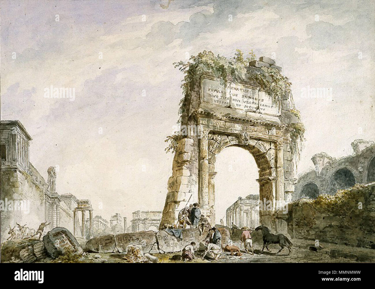History engraving the arch of titus hi-res stock photography and images ...